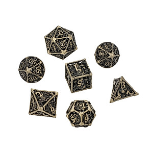 DND Metal Hollow dice Set, Medusa Design (Free Metal Box) dice Suitable for DND Dungeons and Dragons Roleplaying Game MTG d&d dice (Medusa Design)
