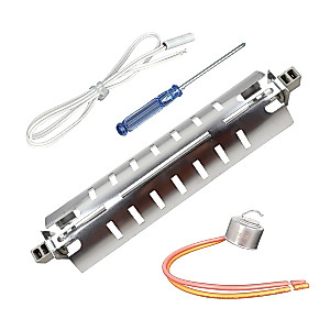 TAIACE WR51X10055 Refrigerator Defrost Heater Kit For GE & Kenmore,with Defrost Thermostat WR50X10068,Temperature Sensor WR55X10025 and Screwdriver