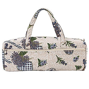 Large Fabric Knitting Needles Bag,Household Yarn Storage Tote Organizer Knitting Tools Storage Bag for Knitting Needles and Accessories(purple)