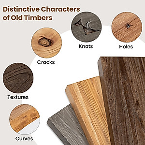 Fun Memories 36 Inch Floating Shelves Set of 2, 9.3" Deep Solid Elm Wood Floating Display Shelves, Wall Decor Shelves with Invisible Heavy-Duty Metal Bracket for Living Room Bedroom Kitchen, Natural