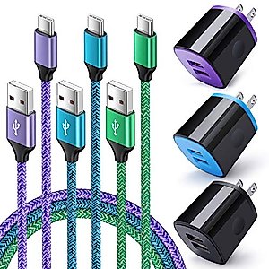 Wall Charger Plug 3 Pack, Type C Charger Cable 3 Pack 6FT Compatible for Motorola Moto G Fast/G Power/G Stylus/G Pro/G Play, Edge 5G UW/One 5G UW ace, G10 G9 G8 G7 Power Plus Play, G6 Plus Z2 Z3 Z4