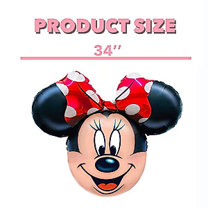 Big Cartoon Girl Mouse Balloon – Foil Birthday Balloon Decorations Animated Mouse Head Balloon Kids Party Supplies Giant Foil Balloons