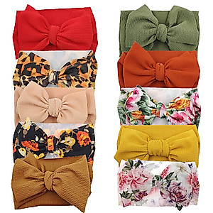 KIDOCHEESE Oversized Bows Baby Girl Headbands with Nylon Elastics, Large Hair Wraps and Accessories for Newborns, Infants, Toddlers