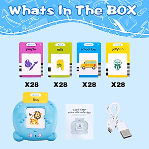 Talking Flash Cards,BAIBAOLE 112 PCS Flash Cards 224 Words Toddler Learning Educational Toys Speech Therapy Toys for Autistic Children