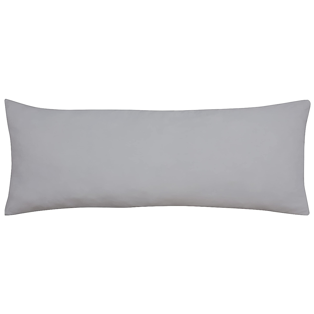 ROYALE LINENS Body Pillow Cover - Double Brushed 1800 Microfiber - 20"x54" with Hidden Zipper Closure - Wrinkle & Fade Resistant - Super Soft Body Pillowcase 2 Pack (Silver, Pack of 2)