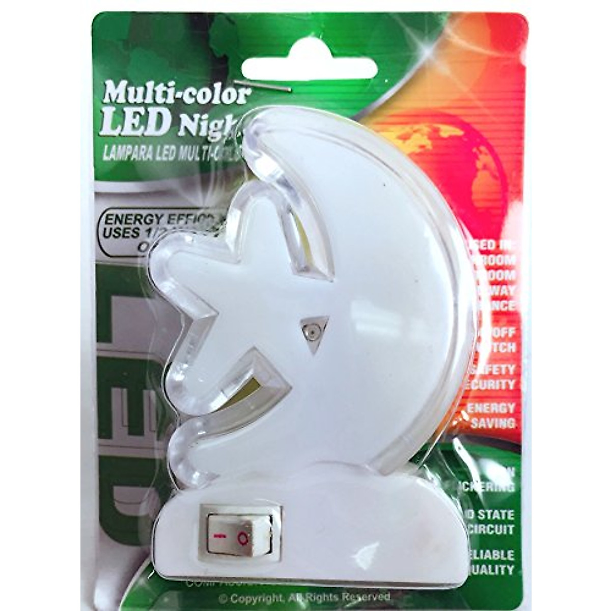 Trisonic LED Plug-in with On/Off Switch Night Light for Kids Nursery Decor for Home Bedroom Decoration Gift Moon & Star