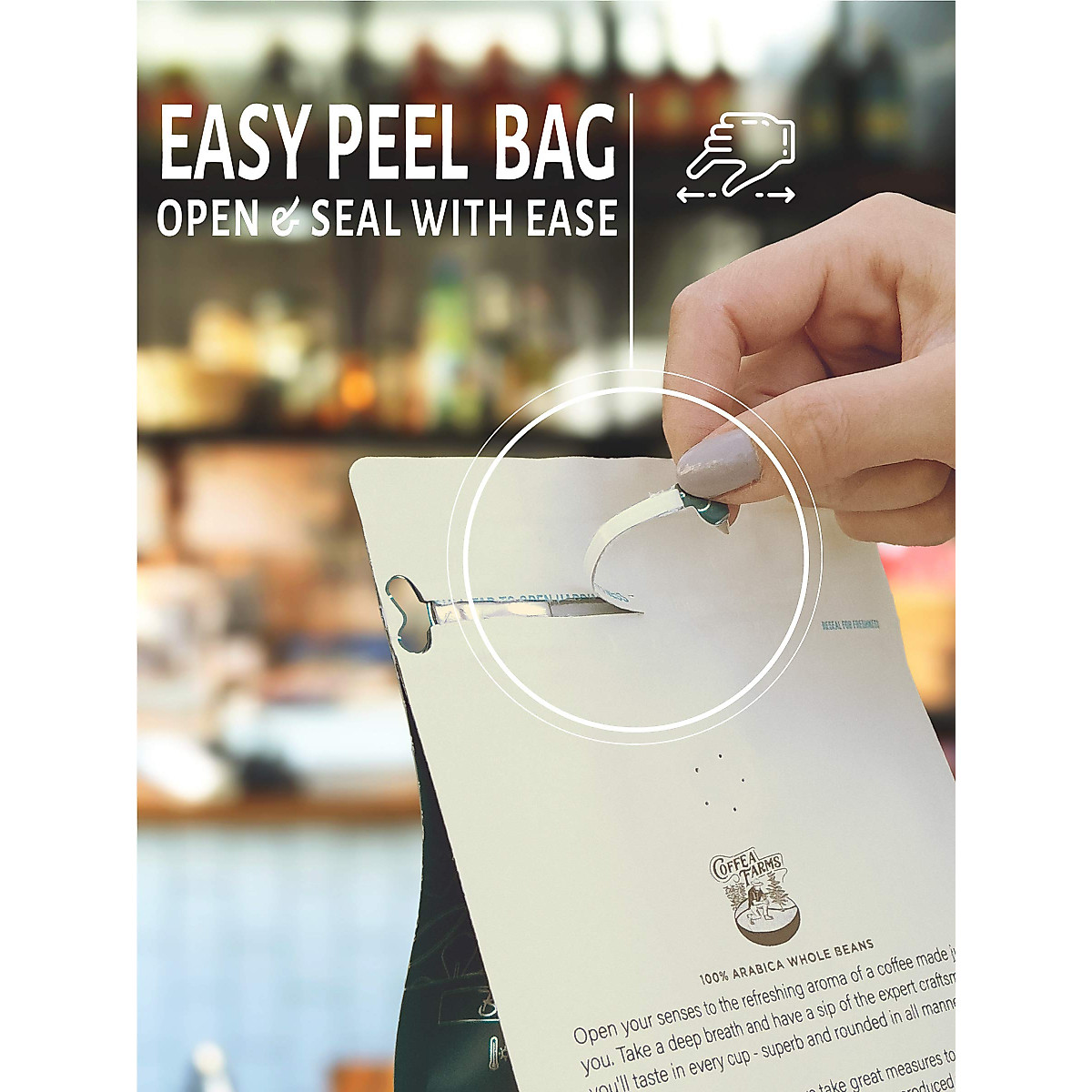 32 Ounce (2 LB) NON-GMO Single Origin Dark Roast Brazil Coffee, Low Acidity all Natural, Single Origin Whole Bean Coffee Notes: Rich Dark Caramel, Milk Chocolate and Sweet Toffee - CoffeaFarms by Coffeeland