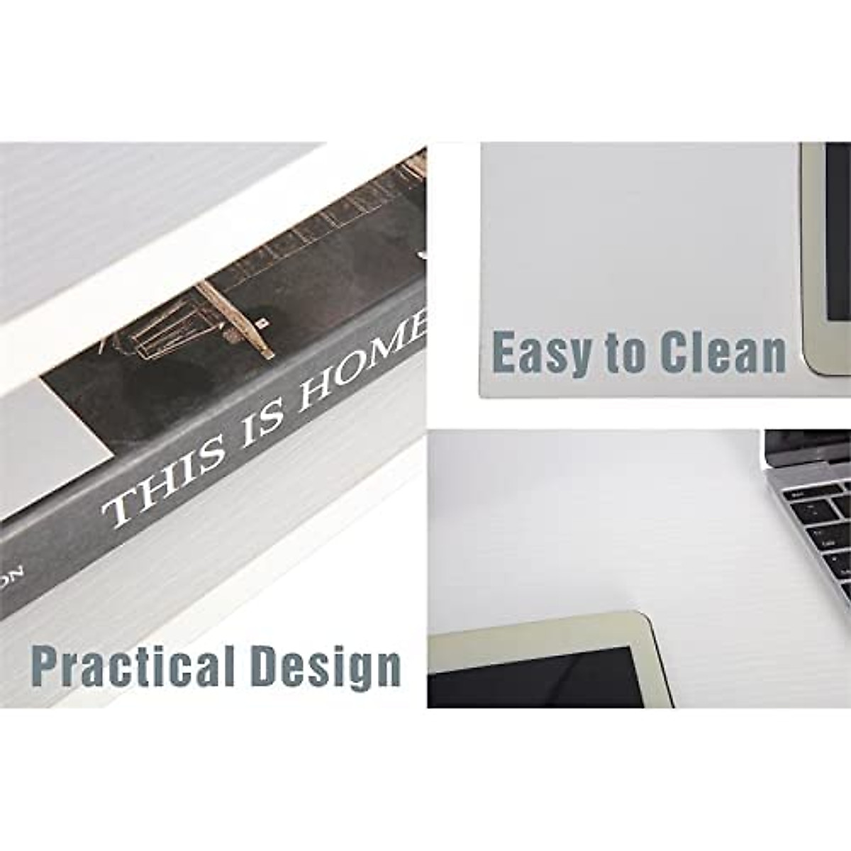 JJS 48' Writing Desk with Drawers, Contemporary Home Office Large Computer Laptop Workstation with Storage, White/Golden