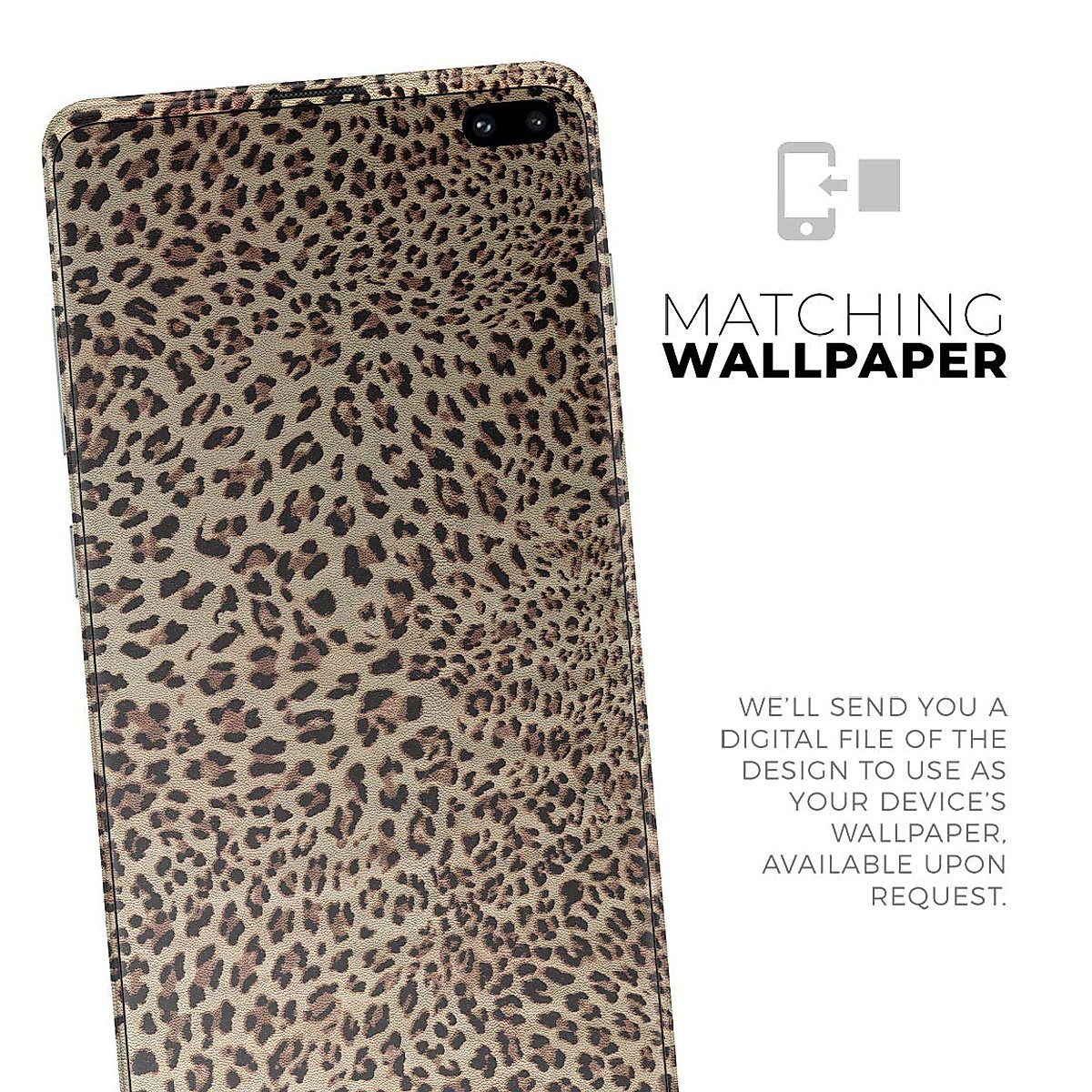 DesignSkinz Brown Vector Leopard Print Protective Vinyl Decal Wrap Skin Cover Compatible with The Samsung Galaxy S20 (Screen Trim & Back Glass Skin)