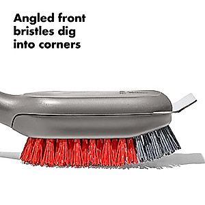 OXO Good Grips Nylon Cold Cleaning Grill Brush, 2Cold Replacement Heads, Red