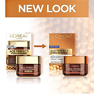 L'Oreal Paris Skincare Age Perfect Hydra Nutrition Ultra Nourishing Honey Night Balm, Face Moisturizer to Comfort, Improve Resilience on Dry Skin, Manuka Honey and Nurturing Oils, 1.7 oz.