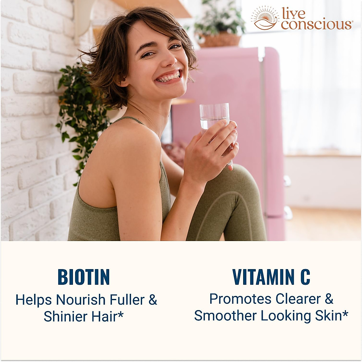 Live Conscious Beyond Collagen Multi Collagen Capsules - Types I, II, III, V & X | Hydrolyzed Blend with Biotin & Vitamin C for Hair, Skin, Nails 90 Capsules (2-Pack)