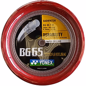 Yonex BG 65 Ti 200m Racquet String. (Pink)