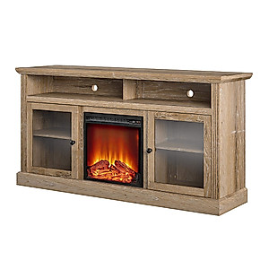 Ameriwood Home Chicago Fireplace TV Stand for TVs up to 65", Natural