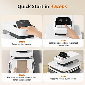 HTVRONT Auto Heat Press 2 - Heat Press Machine for T Shirts with Adjustable Pressure & Higher Heating Height, Heats Up Fast and Evenly Heat Press 15x15 for HTV, Sublimation, Heat Press Projects