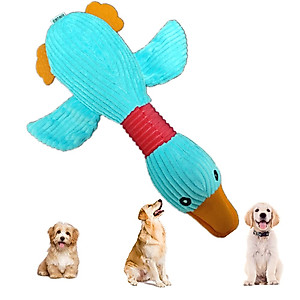 Weivone 2023 Goose Indestructible Dog Toys for Aggressive Chewers Small Medium Large Breed, Crinkle Squeaky Dog Toys Plush Dog Toy Puppy Chew Toys for Teething, Duck Interactive Dog Puppy Toys