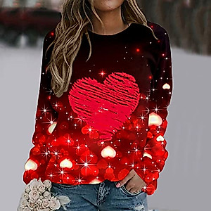 Women's Valentines Tops New Years Eve. Women's Tops Stocking Stuffers for Teens Womens Gifts for Christmas Red