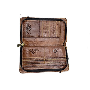 Patricia Nash Distressed Vintage Leather Alberese Crossbody Purse Bag in Cognac