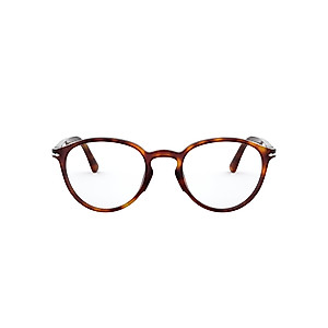 Persol PO3218V Round Prescription Eyewear Frames, Havana/Demo Lens, 51 mm