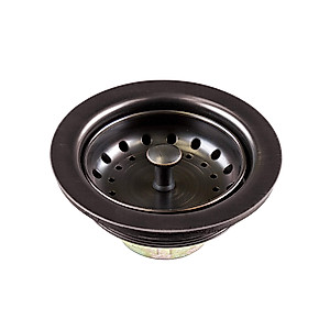 Decor Star KD-001-O 3 1/2" Drop-In Kitchen/Bar Sink Basket Strainer, Stainless Steel Oil Rubbed Bronze