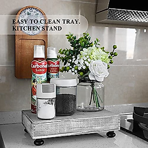 GBtroo Wood Riser for Display – Premium Home Decor for Bathroom – Display Stand with Non-Slip Mat – Eye-Catching Wooden Tray Sink Organizer – Charming in Any Home