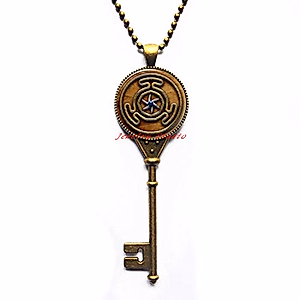 Wheel of Hecate Symbol Pendant Key Necklace Jewelry Wheel of Hecate Key Necklace-HZ0240