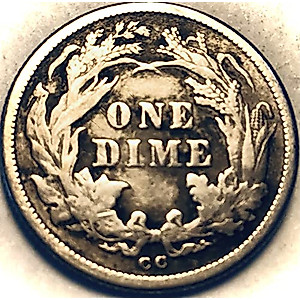 1876 CC Seated Liberty Silver Dime Extremely Fine