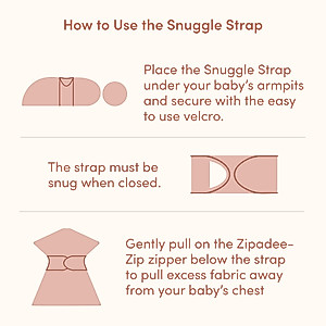 SleepingBaby Zipadee-Zip Transition Swaddle and Snuggle Strap Bundle - Baby Swaddling Blanket with Zipper - Wearable Blanket - Goodnight Moon, Small (4-8 Month)