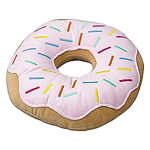 MABEL HOME Throw Pillow 14", Donut, 3D Digital Print Decorative Comfortable Soft Plush Funny Food Shaped Pillow, Seat Pad Cushion for Couch, Chair, Floor, Sofa (Pink)