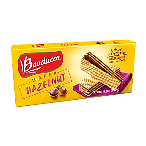 Bauducco Hazelnut Wafers - Crispy Wafer Cookies With 3 Delicious, Indulgent Decadent Layers of Hazelnut Flavored Cream - Delicious Sweet Snack or Desert - 5.0 oz (Pack of 1)