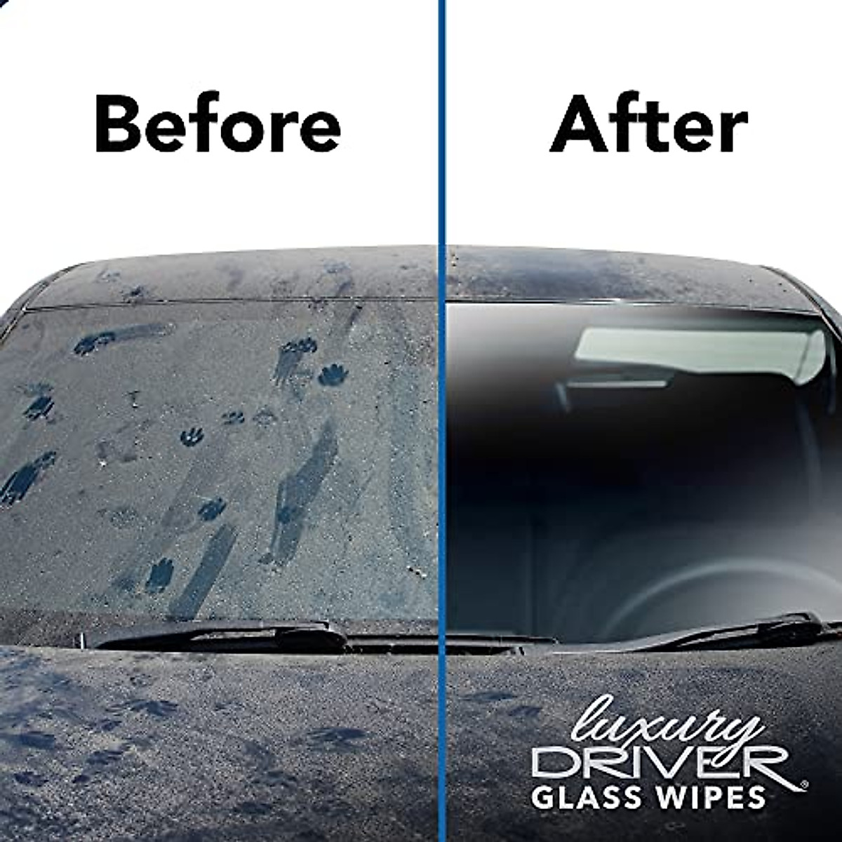 Glass Cleaner Car Wipes for Windows for Windshield for Mirrors Disposable and Streak Free Cleaning Wipes for Auto Glass or Kitchen and Home By Luxury Driver - Auto Ocean Breeze (90 Ct Canister)