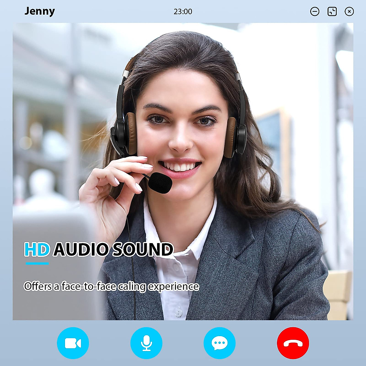 Arama USB Headset with Microphone Noise Cancelling & in-line Call Controls, Ultra Comfort 3.5mm Wired Headset for Cell Phone, Computer Headset with Mute for PC Laptop Skype Webinar Home Office