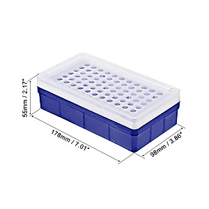 uxcell Centrifuge Tube Rack Storage Box 96-Well Polypropylene Holder for 0.5ml Microcentrifuge Tubes, Vials, Samples 8.5mm Hole Dia 2Pcs