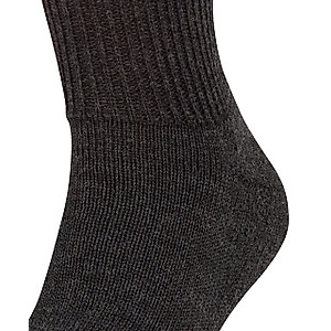 FALKE Unisex Walkie Ergo Socks, Crew Length, Thick Sole, Hiking Sock, Breathable, Moisture-Wicking, Merino Wool, Grey (Anthracite Melange 3080), 9-10, 1 Pair