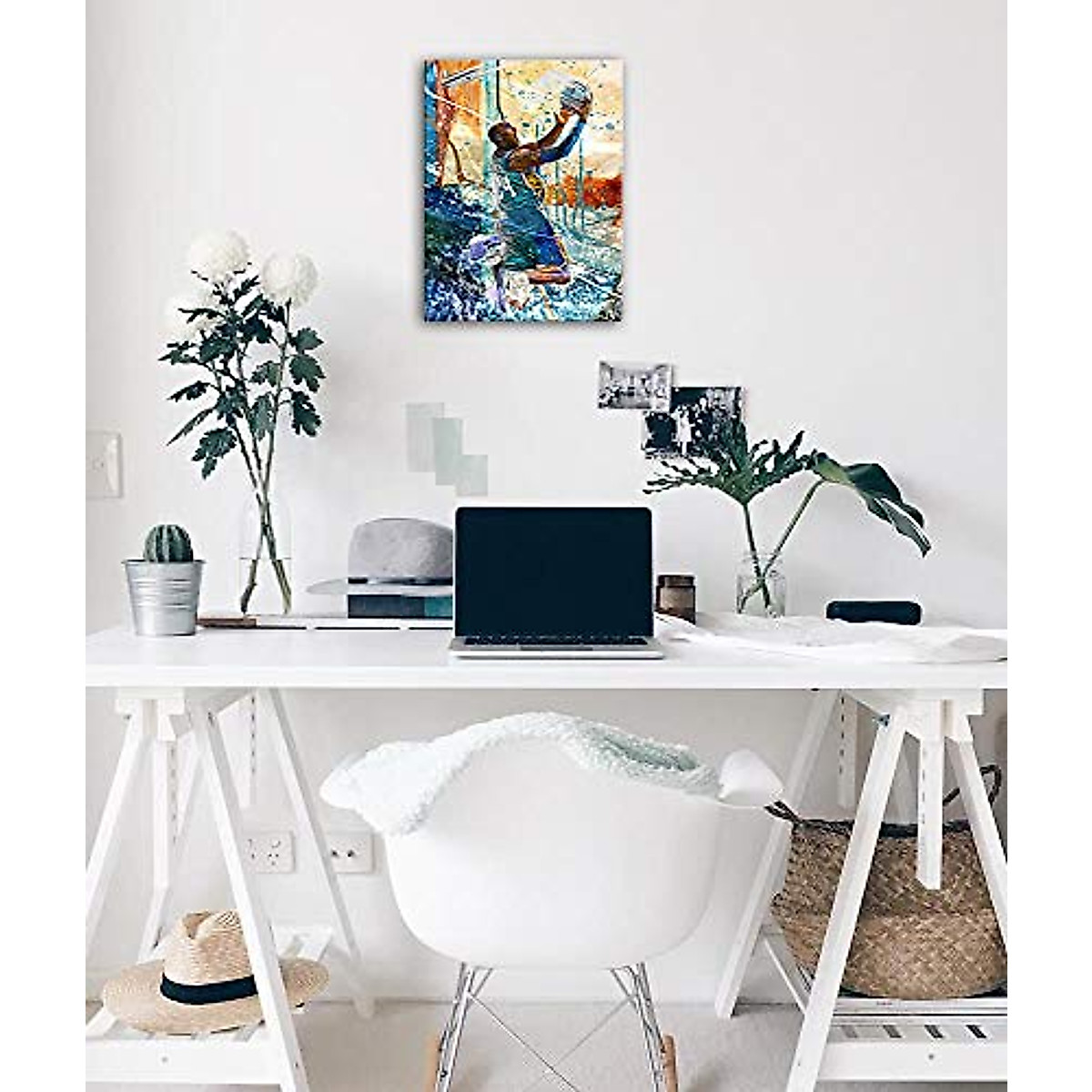 Kobe Bryant Wall Art Basketball Player Canvas Wall Art Painting Sports Posters Artwork Home Decor for Basketball Fan Memorabilia Gifts Living Room Bedroom Boy Girl Gifts Decoration Wall Art