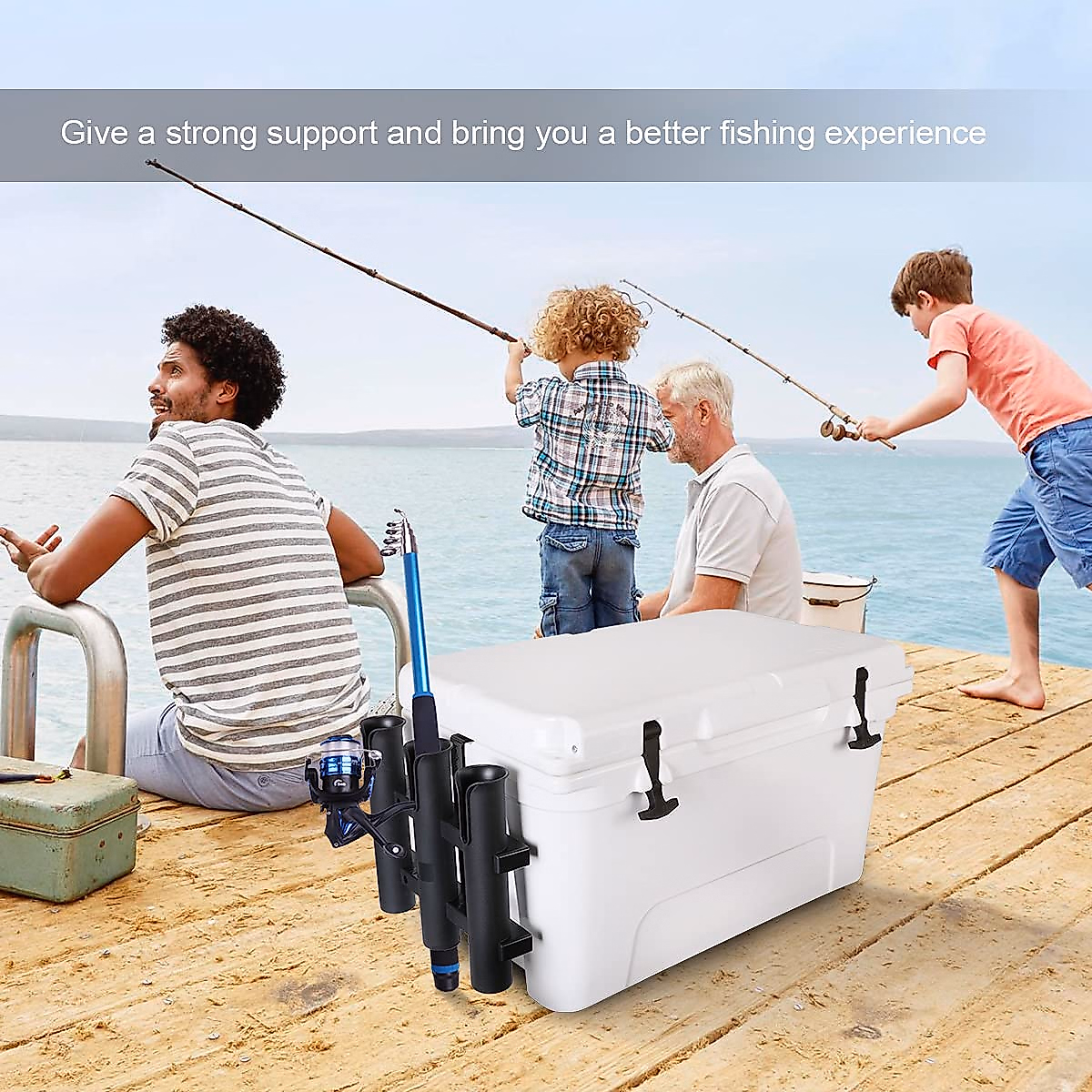 AIEVE Fishing Rod Holder, Fishing Pole Holder Fishing Rod Rack Stand Attachment Rod Holders for Boat, Cooler Holder for YETI and RTIC