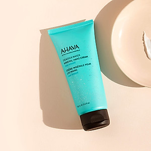 AHAVA Dead Sea Water Mineral Hand Cream, Sea-Kissed - Hand Moisturizer For Dry Cracked Hands, Light & Fast Absorbing, Enriched with Dead Sea Mineral Blend Osmoter, Witch Hazel & Allantoin, 3.4 Fl.Oz