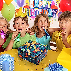 Ocean Birthday Wrapping Paper for Kids Girls Boys, 6 Sheets Under the Water Animal Coastal Design Gift Wrap Paper, 20 x 28 inch Per Sheet Folded Flat Birthday Paper for Kids Girls Boys Baby Shower