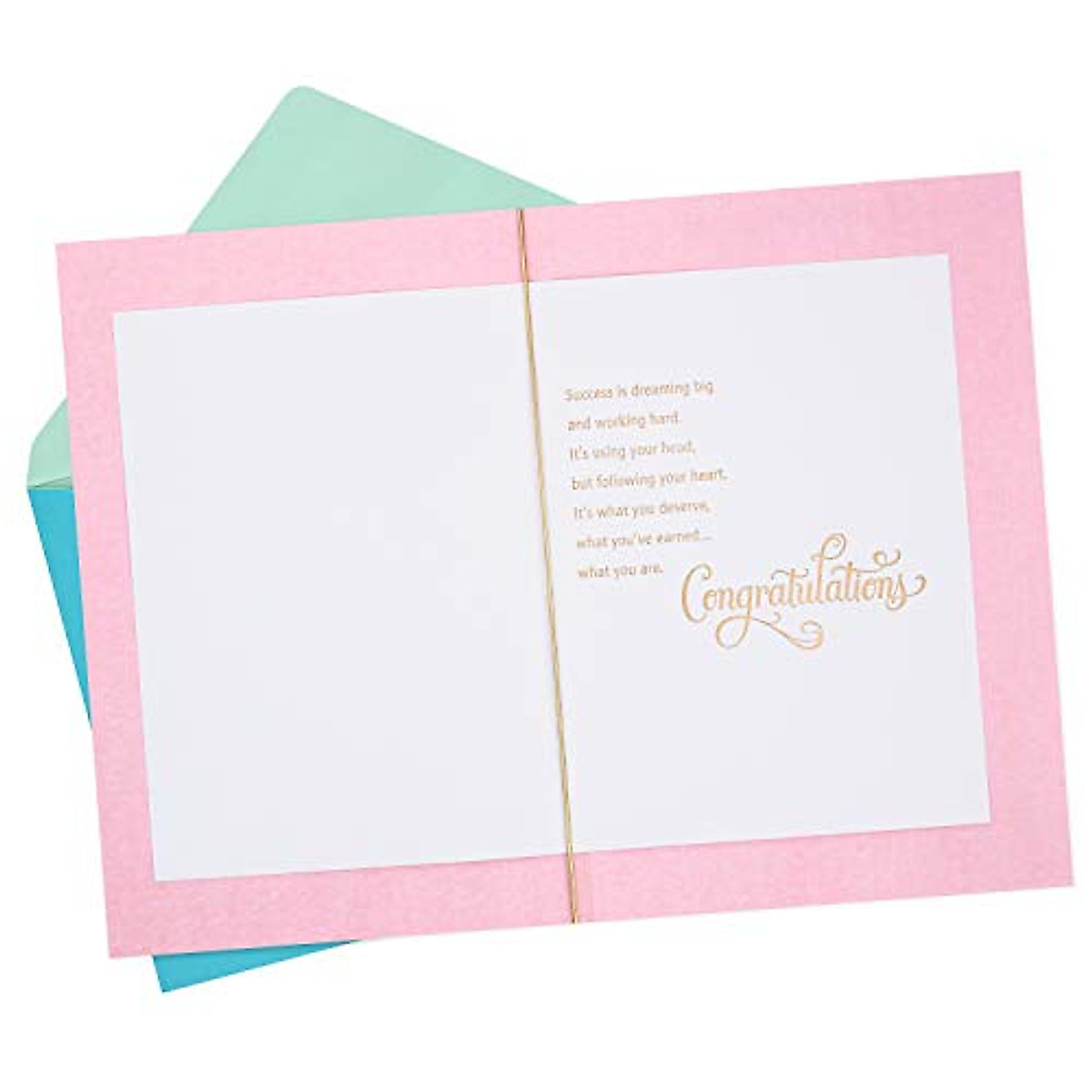 Hallmark Graduation Card for Her (Pink and Gold Script Success)