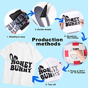 GIRAFVINYL Black Glitter HTV Vinyl Heat Transfer,Black Glitter Iron on Vinyl 10" X 5 FT Sparkle Black Glitter Vinyl Roll for Shirt,and Fabric Decorations (Black)