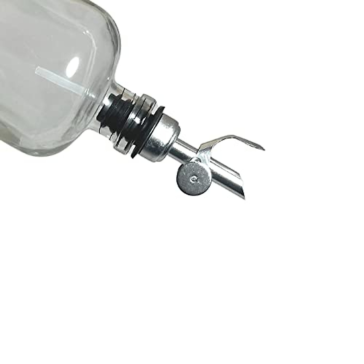 Blush Apothecary 8-ounce Apothecary Clear Glass Bottle with Metal Pour Spout | Oils, Vinegars, Coffee Syrups, Mouthwash | Bottles for Kitchen, Bath and Tabletop (Silver)