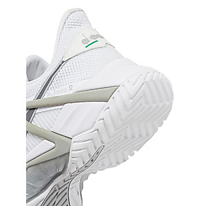 Diadora Women's B.Icon 2 All Ground Tennis Shoe (White/Silver, 8)