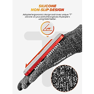 TRENDOUX Winter Gloves Women Men, Touchscreen Glove, Texting Smartphone Riding - Anti-Slip - Thermal Liners - Knitted Soft Material - Hands Warm Glove for Driving - Black Gray - L