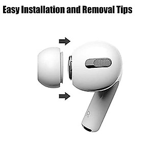 ToneGod AirPods Pro Replacement Ear Tips [3 Pairs] for AirPods Pro, Silicon Earbuds Tips with Noise Reduction Hole, Fit in The Charging Case (Sizes S/M/L, White)