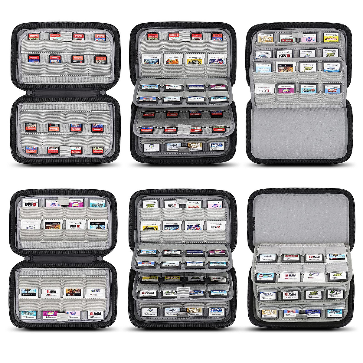 sisma 64 DS 3DS Switch Game Case Compatible with Nintendo Game Cartridges,Game Cards Holder Organizer Home Storage Travel Safekeeping Carrying Case