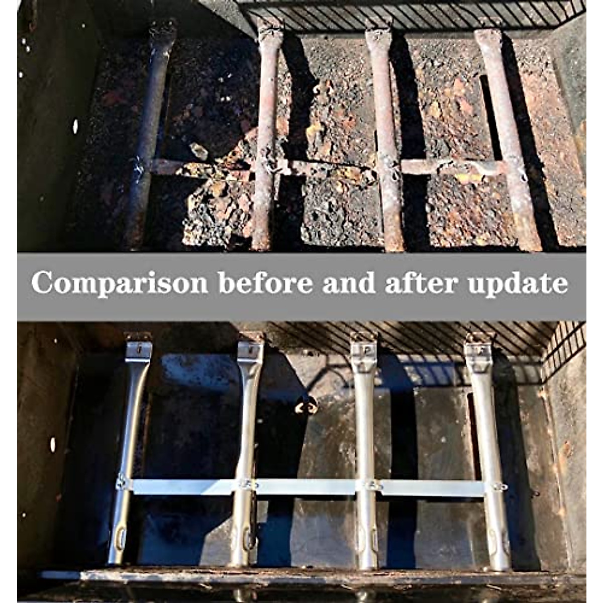 Votenli SPC00A (4-Pack) S1484A (4-Pack) 15" Heat Plates and Burner and Crossover Tubes for Charbroil 463436215, 463436214, 463436213, 466334613, 466342014, 466436213, 466436513, 467300115 Grill