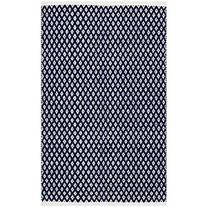 SAFAVIEH Boston Collection 2'6" x 4' Navy BOS685D Handmade Flatweave Cotton Accent Rug