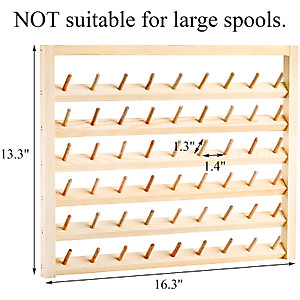 Tosnail 2 Pack 54 Spools Wooden Thread Holder, Large Thread Racks, Wall Mount Thread Storage Organizer for Sewing, Braiding and Embroidery
