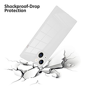LSL Compatible iPhone 13 Case Square White Soft TPU Bumper Anti-Drop Anti-Scratch Shock Absorption Protective Wireless Slim Cover Compatible with iPhone 13 6.1 Inch for Women Girls Men