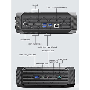 MINISFORUM Neptune Series HX77G Mini PC AMD Ryzen 7 7735HS Desktop Computer, DDR5 32GB RAM+1TB SSD, 2X HDMI & 2X USB4 Quad Outputs, AMD Radeon RX 6600M Discrete Graphics Small PC